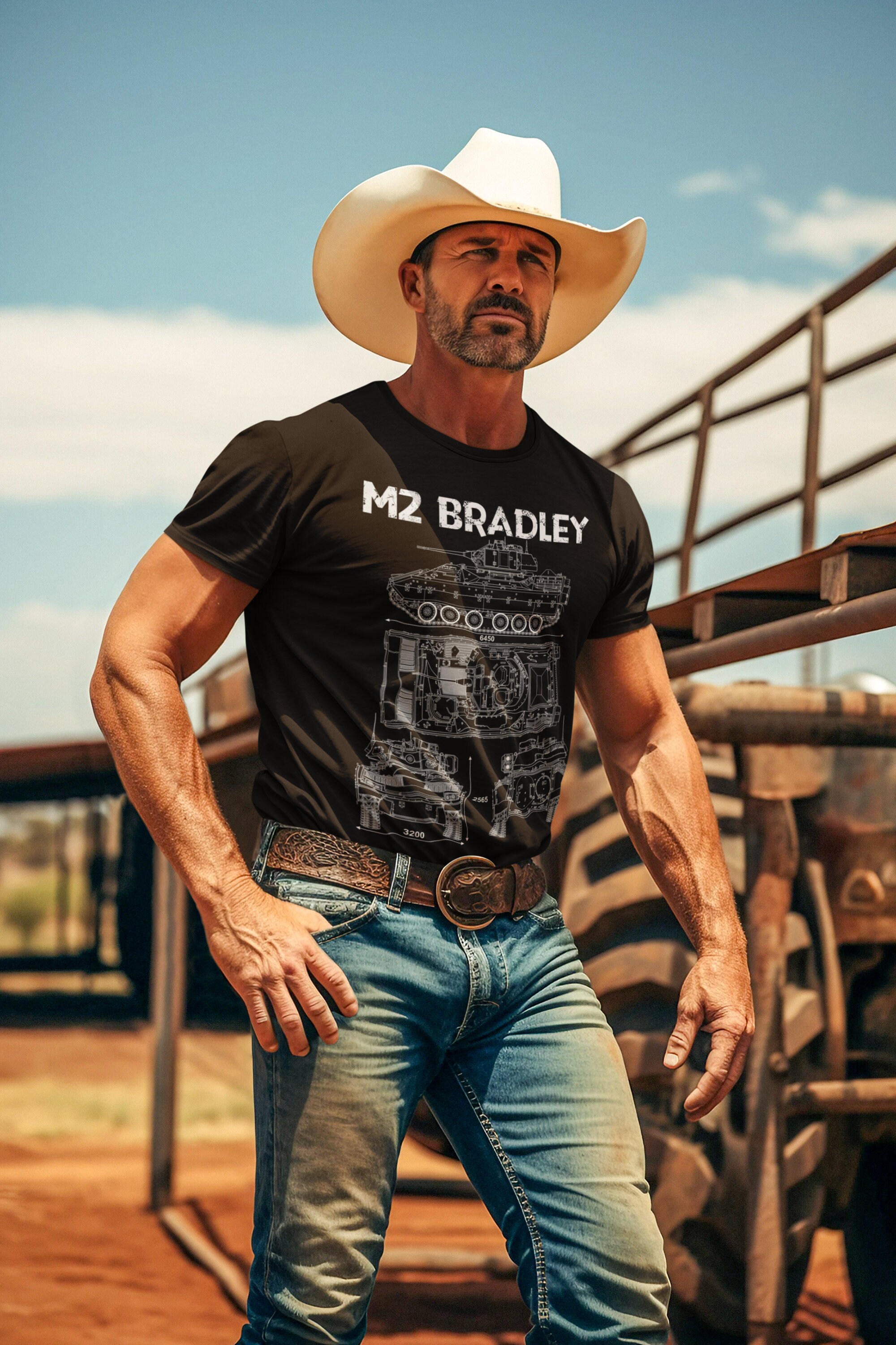 Tactical M2 Bradley Combat Vehicle Print Tee Military Enthusiast ...