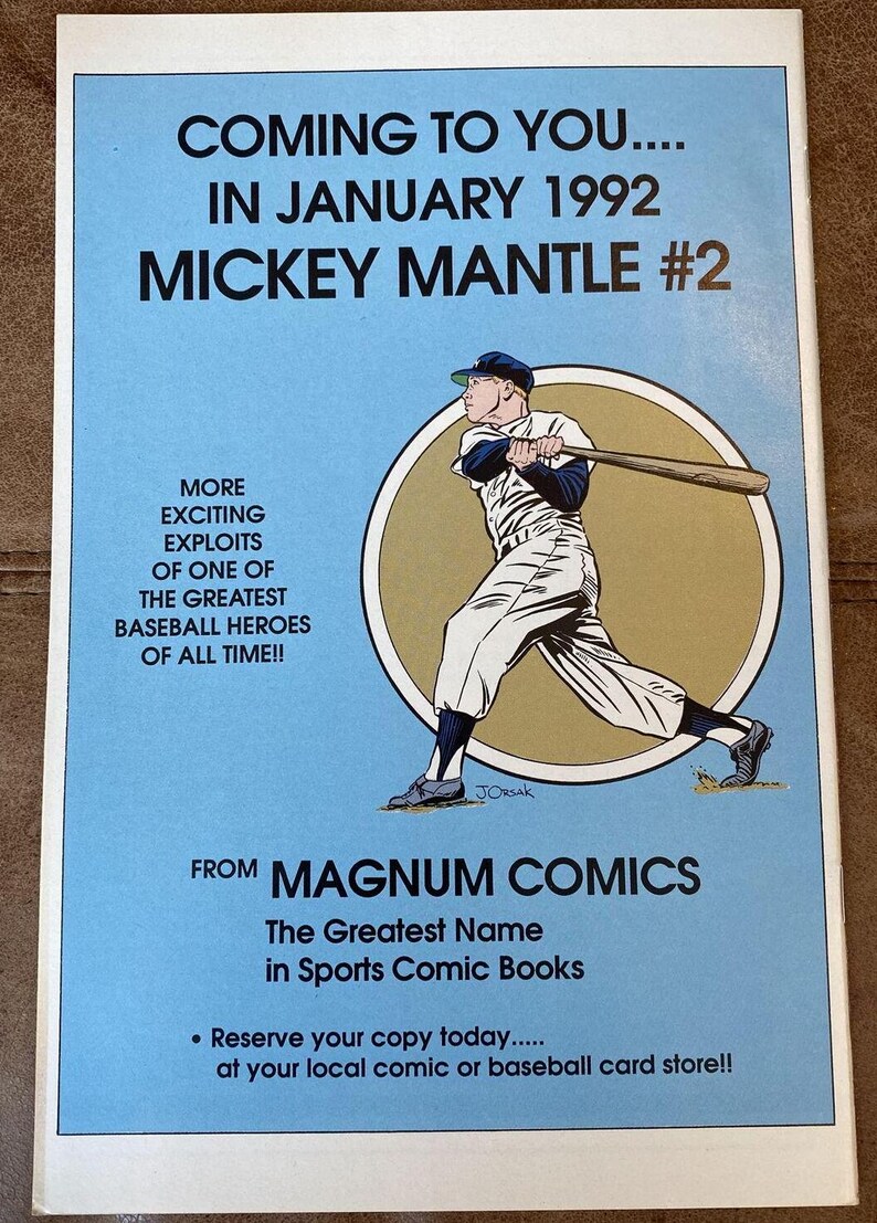 MICKEY MANTLE ~ 1991 Magnum Comics #1 Edition Baseball Sports Comic ...