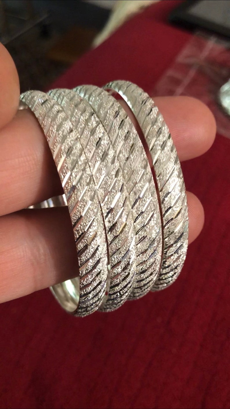 92.5 Pure Silver Jewelry Silver Jewelry Chandi Bangles - Etsy
