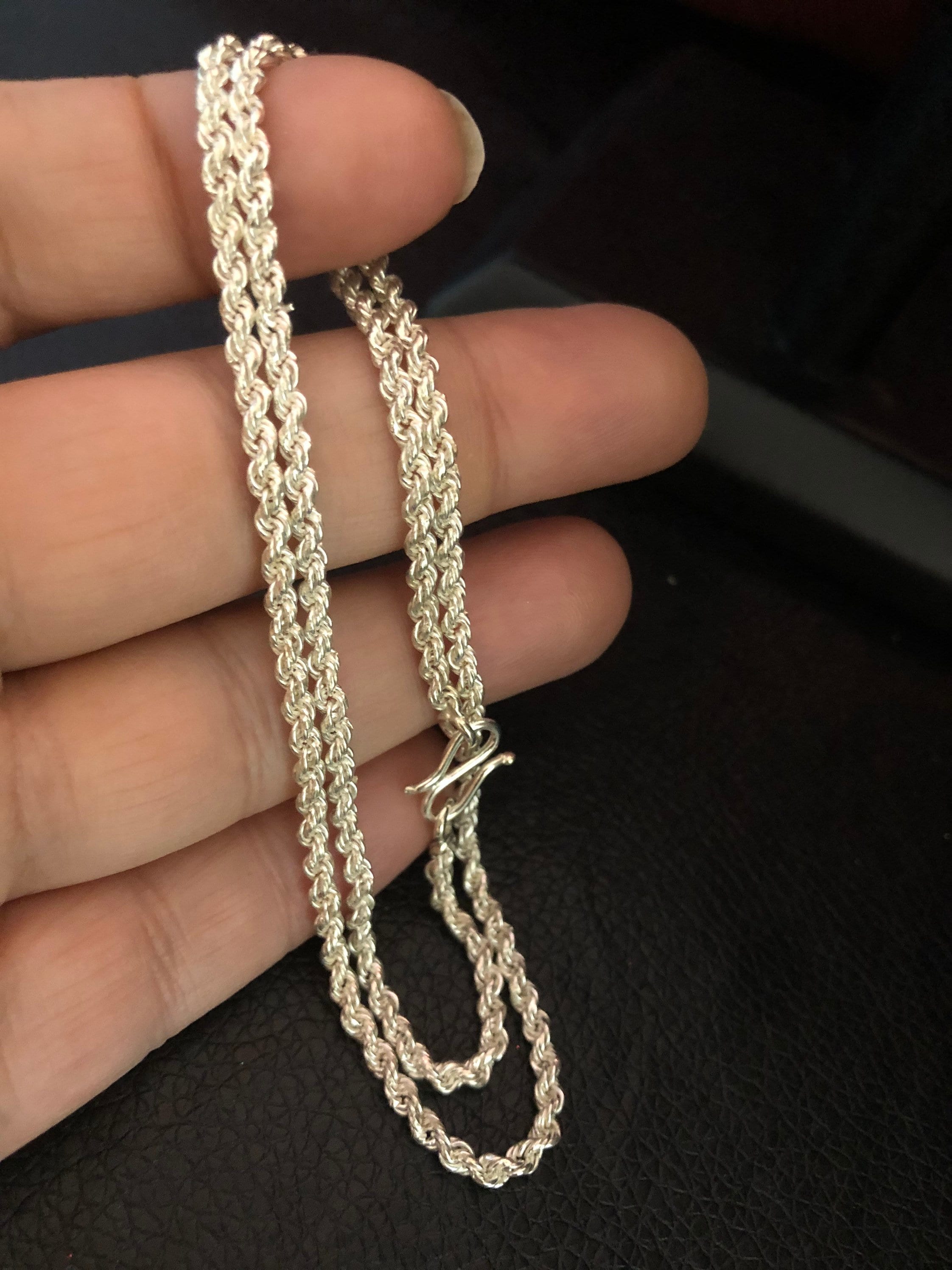 Pure silver chain 92.5 silver chain silver rope chain neck | Etsy