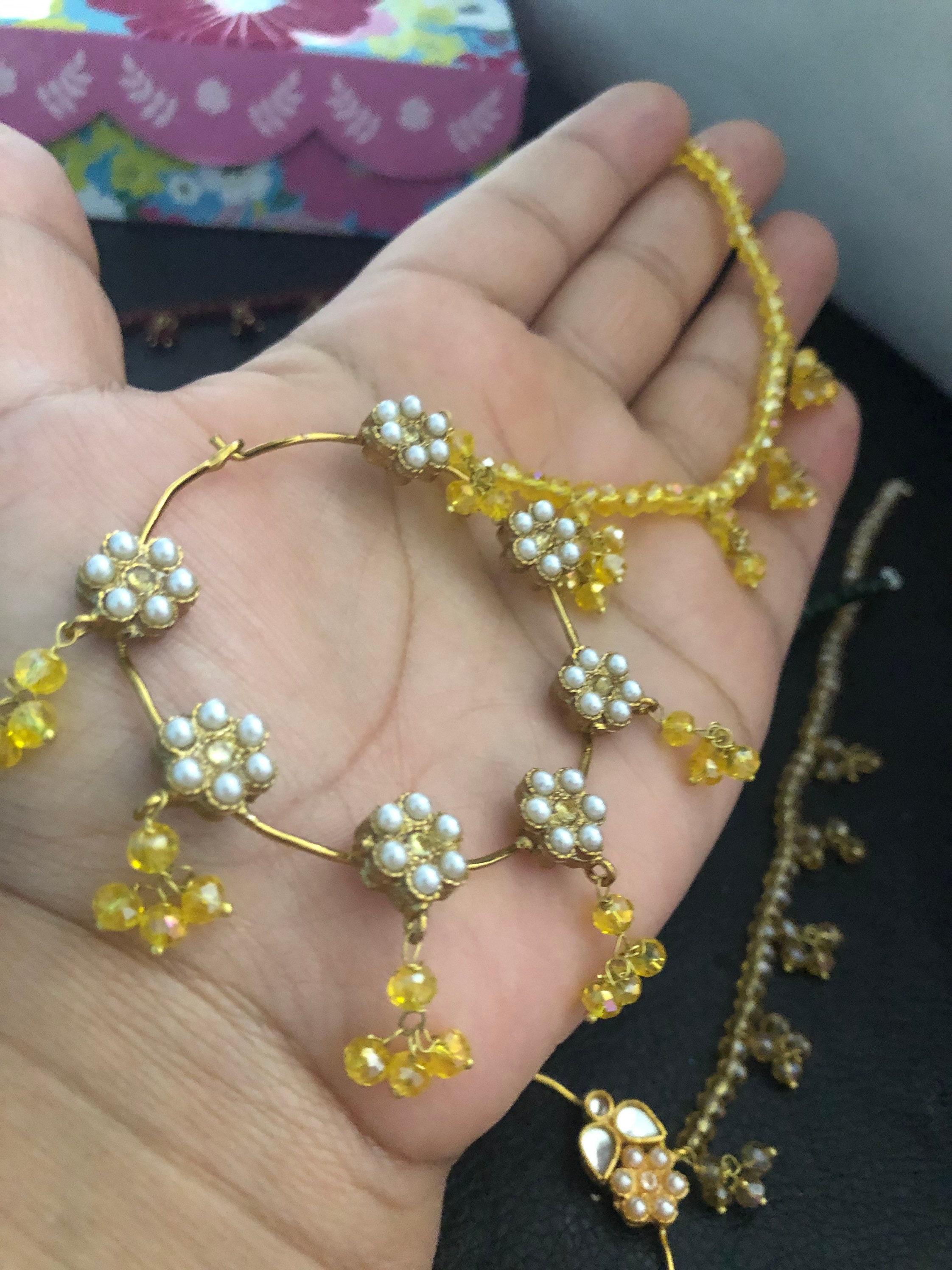 Nath Nose Pin Indian Jewelry Pakistani Jewelry Kundan Nath - Etsy