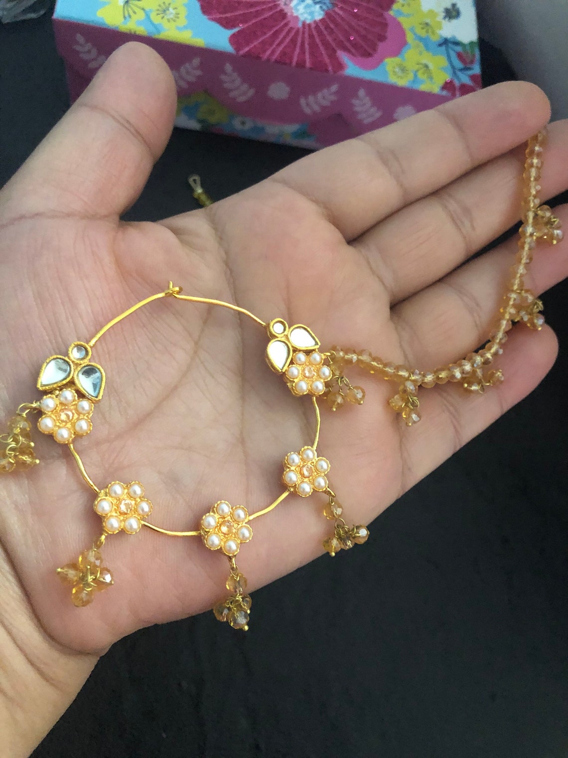 Nath Nose Pin Indian Jewelry Pakistani Jewelry Kundan Nath - Etsy