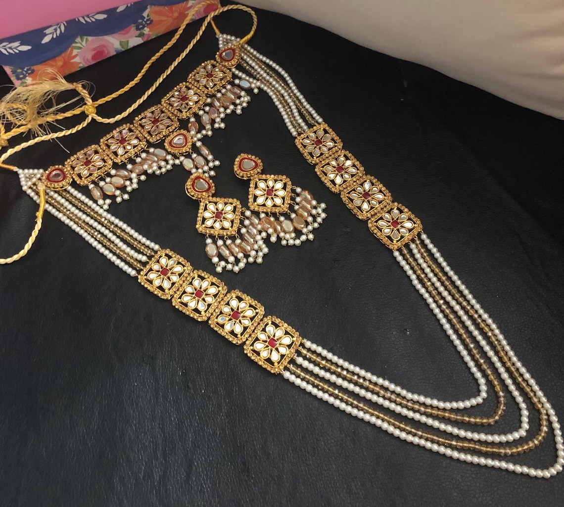 Kundan Mala Set Indian Mala Set Pakistani Jewelry Bridal - Etsy
