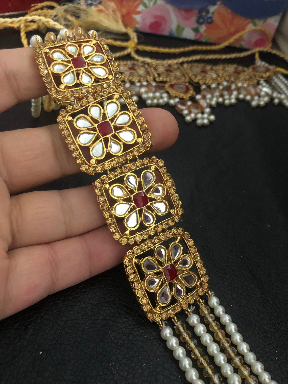 Kundan Mala Set Indian Mala Set Pakistani Jewelry Bridal - Etsy
