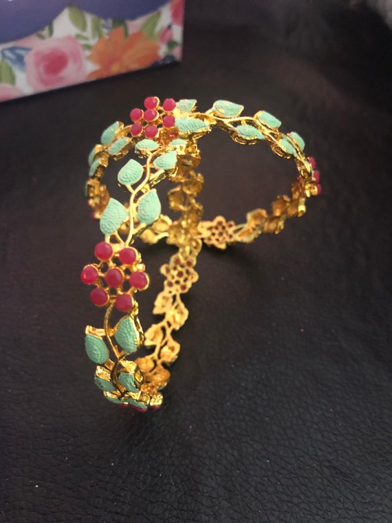 Kundan bangles indian bangles pakistani bangles kundan | Etsy