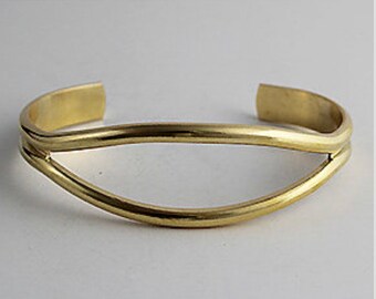 Flat Cuff Brass Bracelet | Etsy