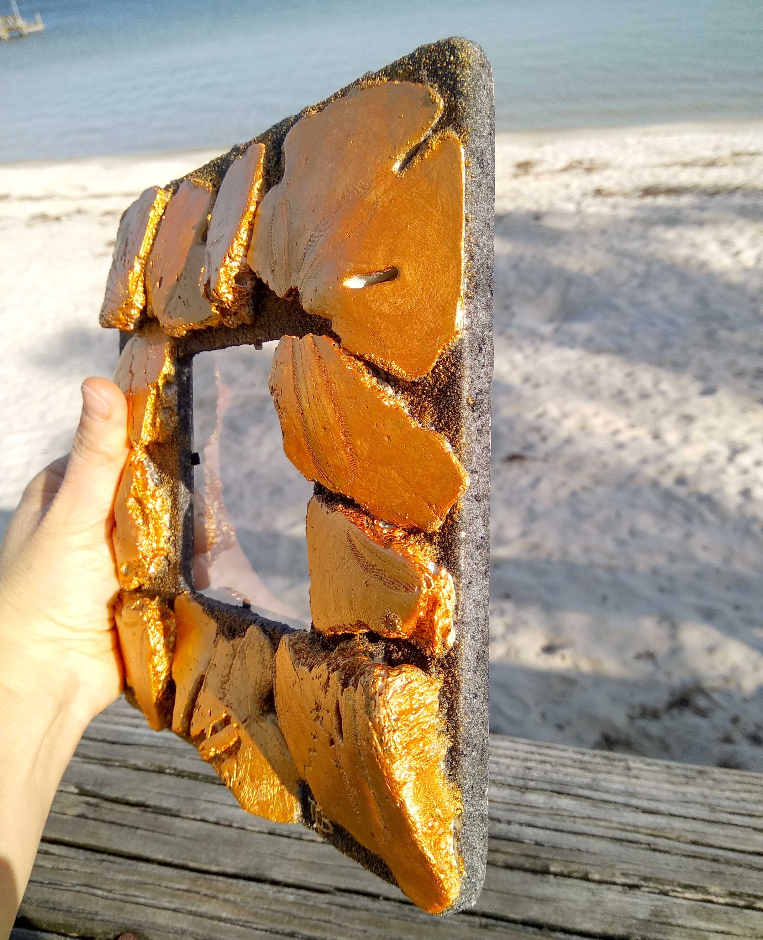 Rustic 8x8 Gold Glitter Picture Frame Decobeachy Frame - Etsy