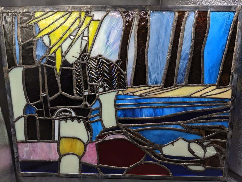 Cloud and Aerith Stained Glass Panel | Etsy