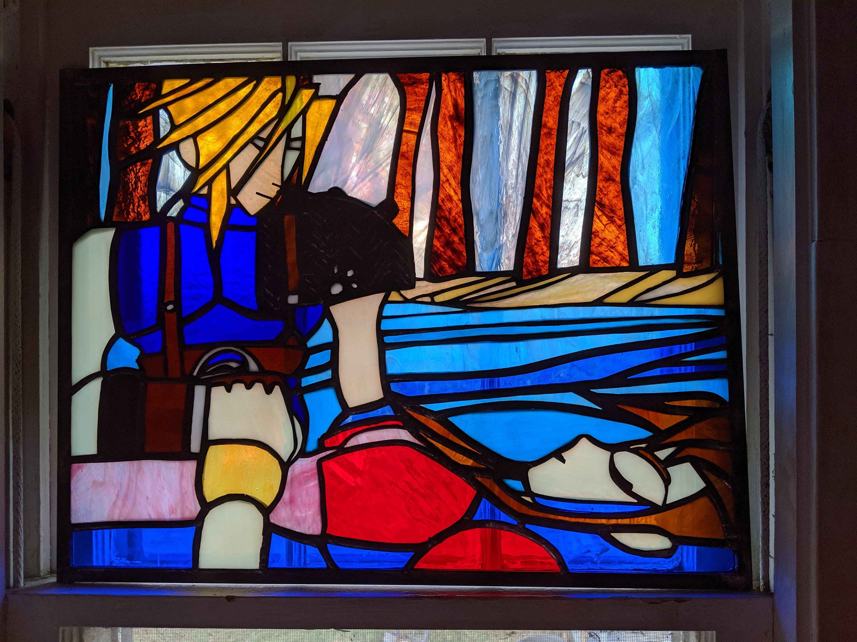 Cloud and Aerith Stained Glass Panel - Etsy