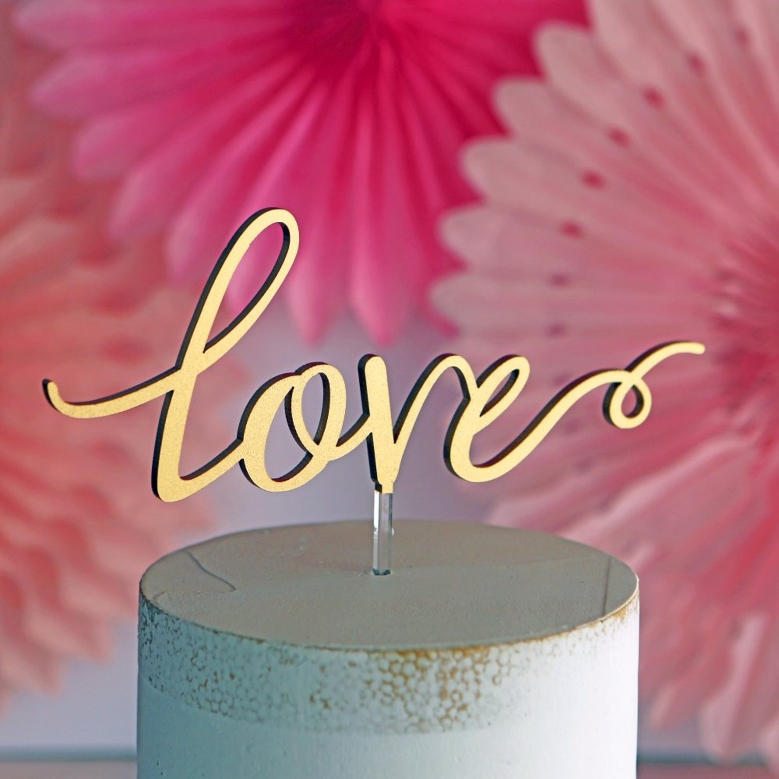 Gold Love Cake Topper - Etsy