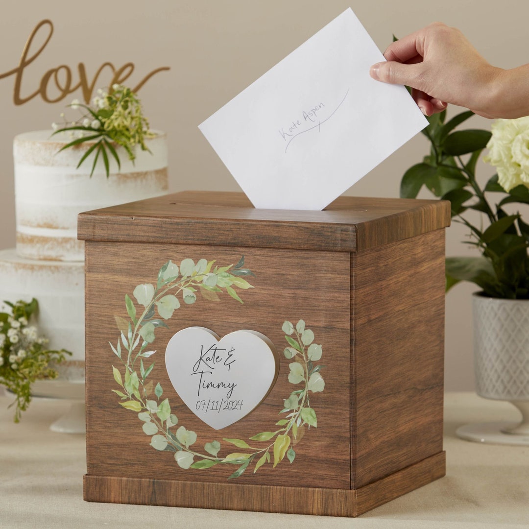 Rustic DIY Brown Wood Card Box for Weddings, Bridal Shower or Baby ...