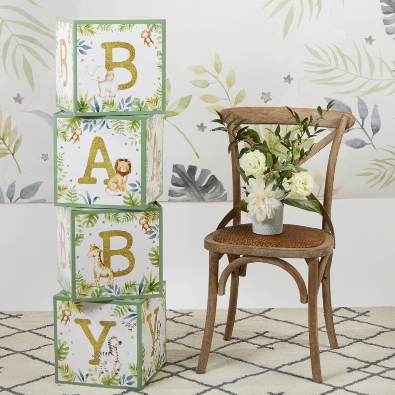 Safari Baby Block DIY Boxes 4 Boxes - Etsy