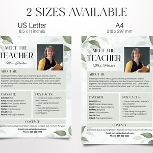 Editable Meet the Teacher Template | Personalized Teacher Intro Letter ...