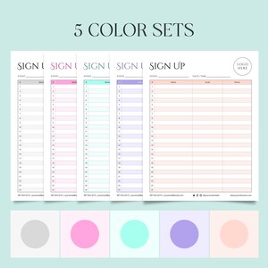 Editable Sign up Sheet Template for Easy Event Registration and ...
