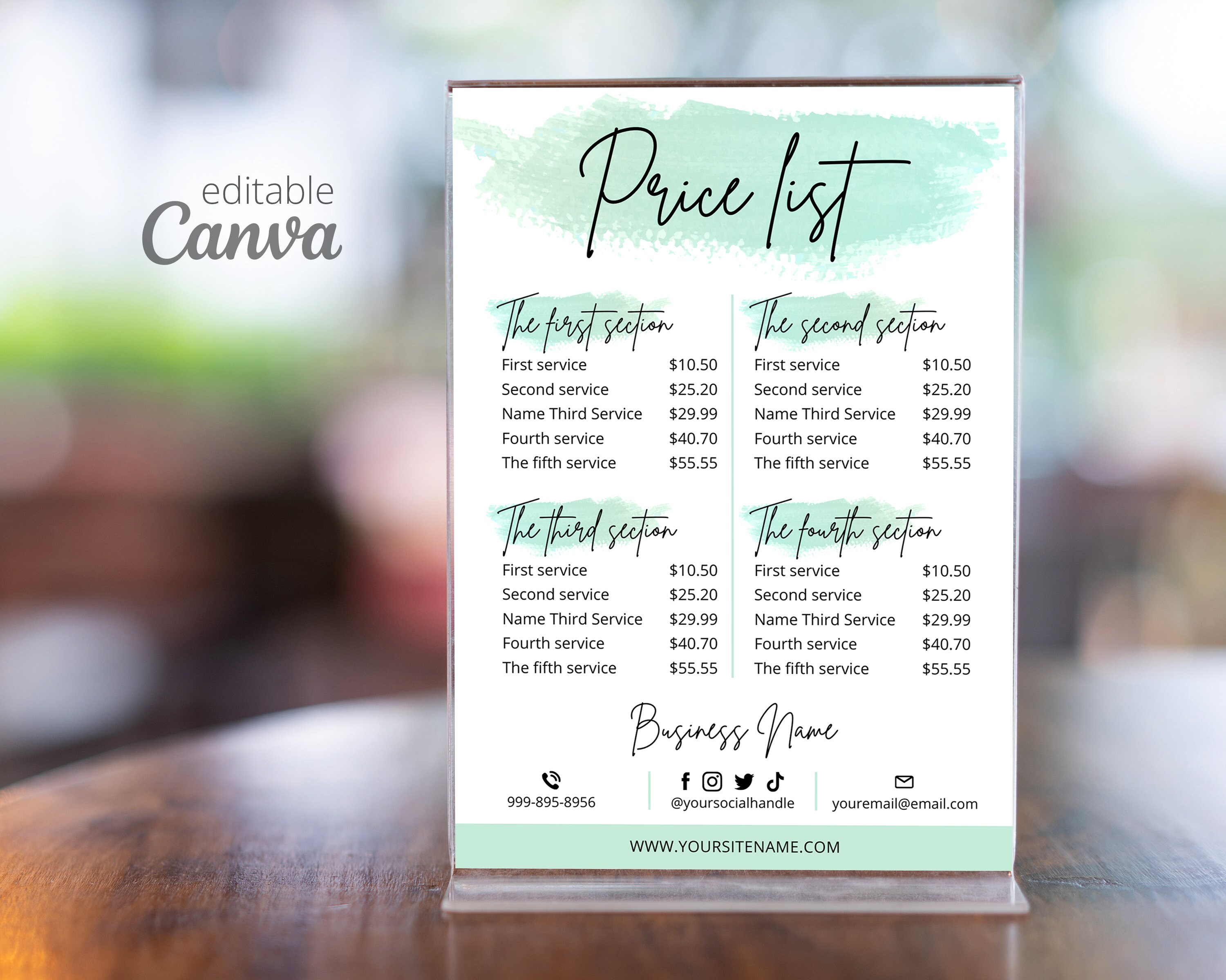 Editable Price List Template Printable Price Sheet Canva - Etsy