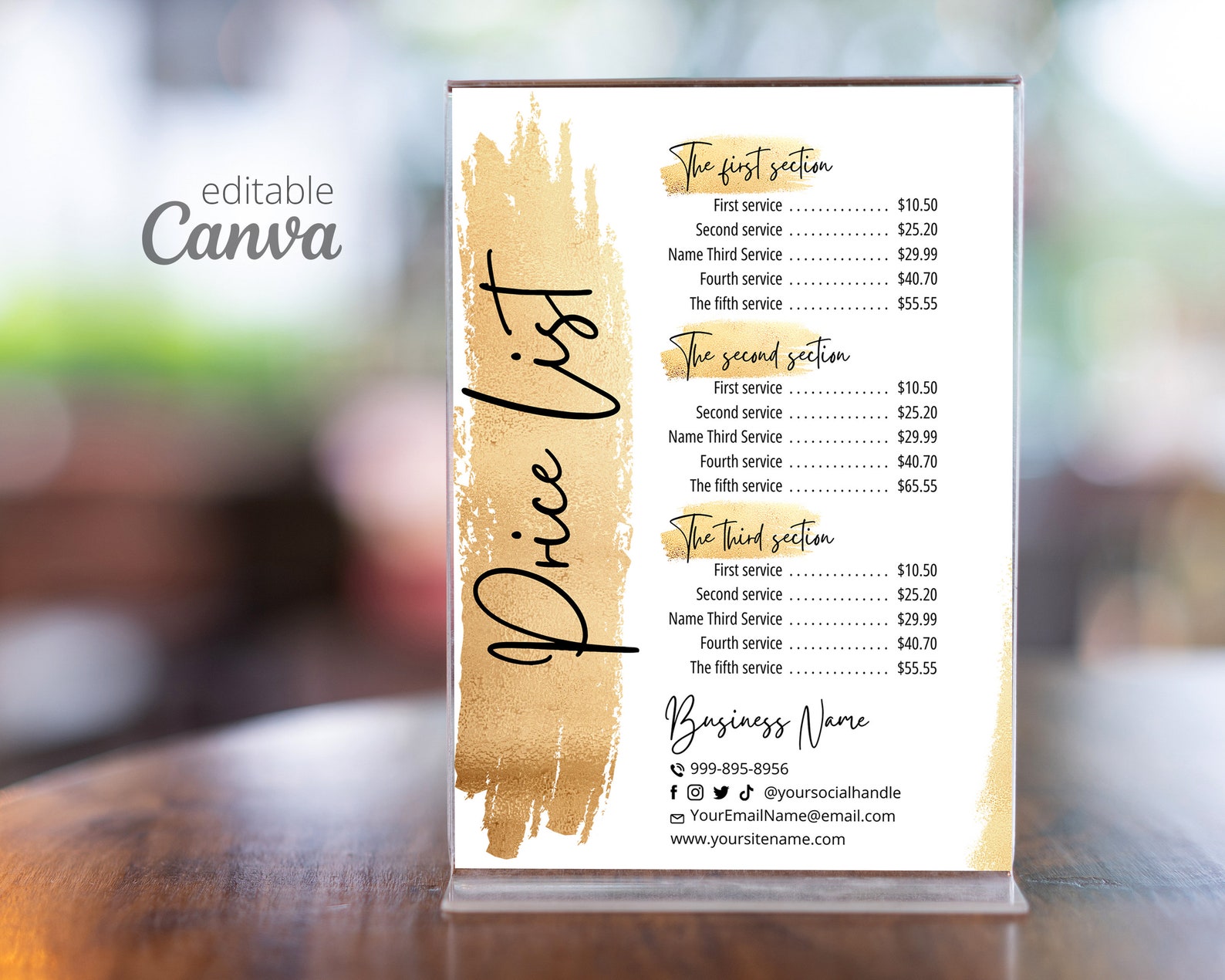 Editable Price List Template Sign for Small Business - Etsy