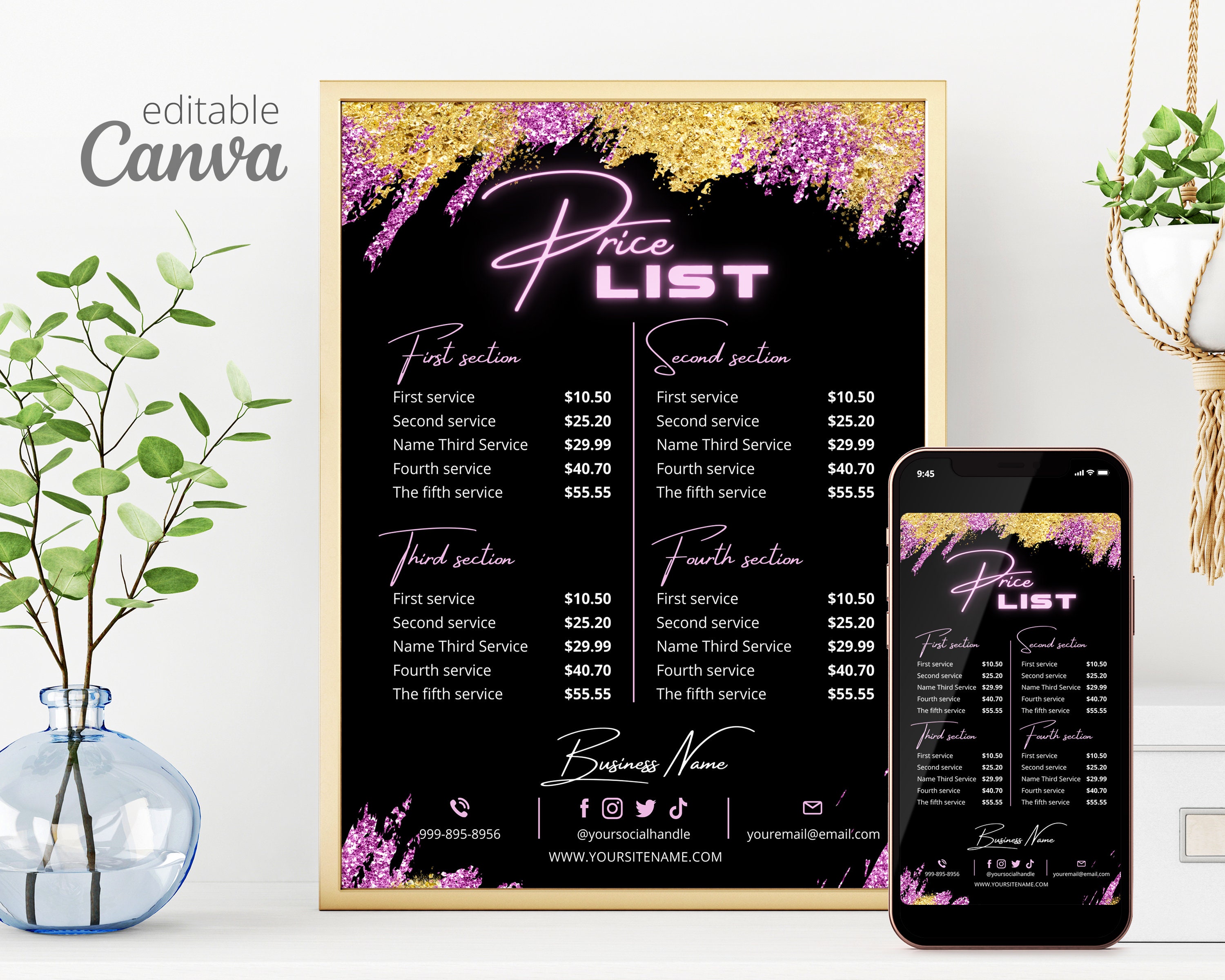 Editable Price List Template Sign Printable Price List - Etsy