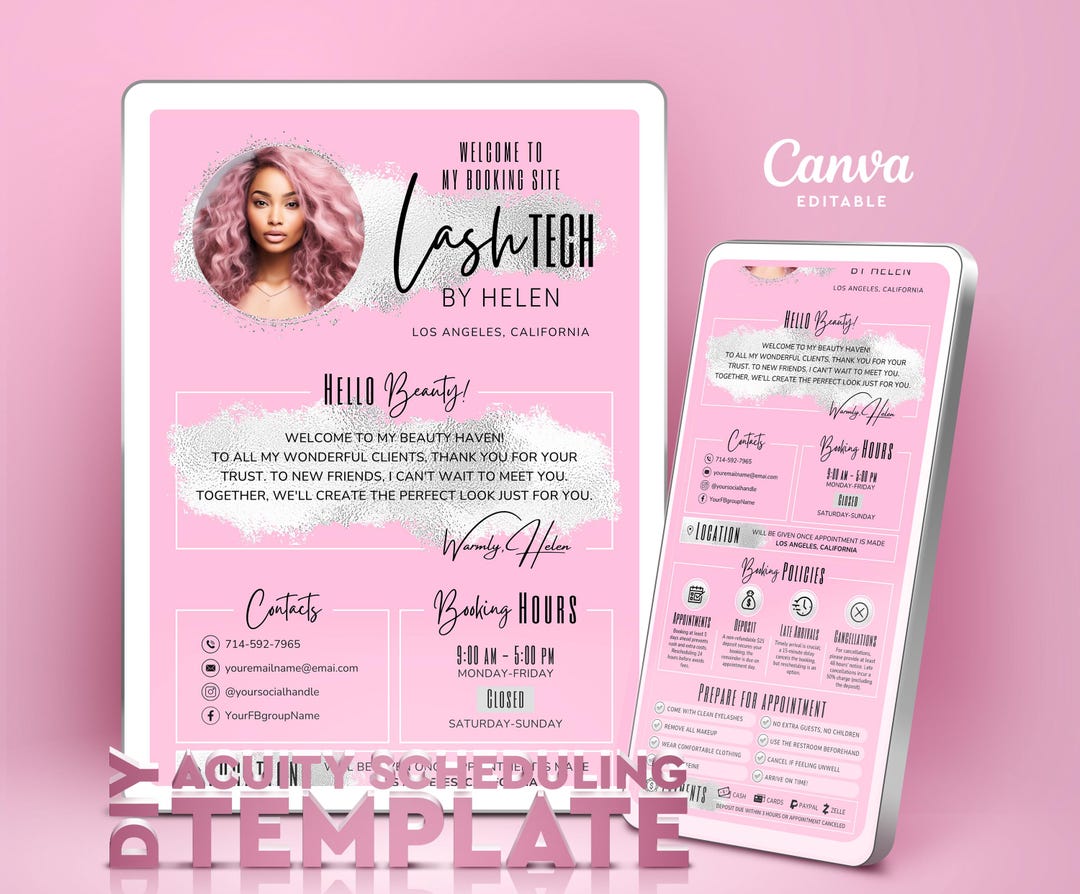 Luxury Pink Acuity Scheduling Template, Acuity Scheduling Template ...