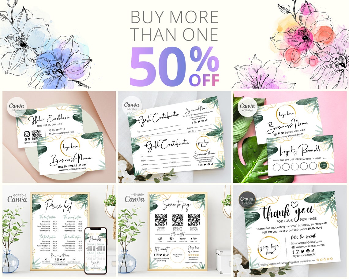 Price List Template Editable Sign for Small Business Editable - Etsy