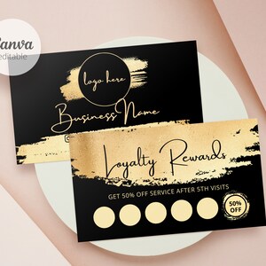 Golden Black Loyalty Rewards Card Template Loyalty Card Template, Punch ...