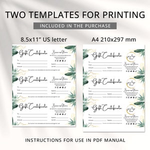 Tropical Gift Certificate Template, Printable Gift Card Template With ...