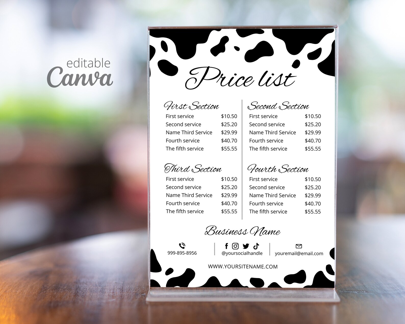 Editable Printable Price List Template Small Business Sign - Etsy