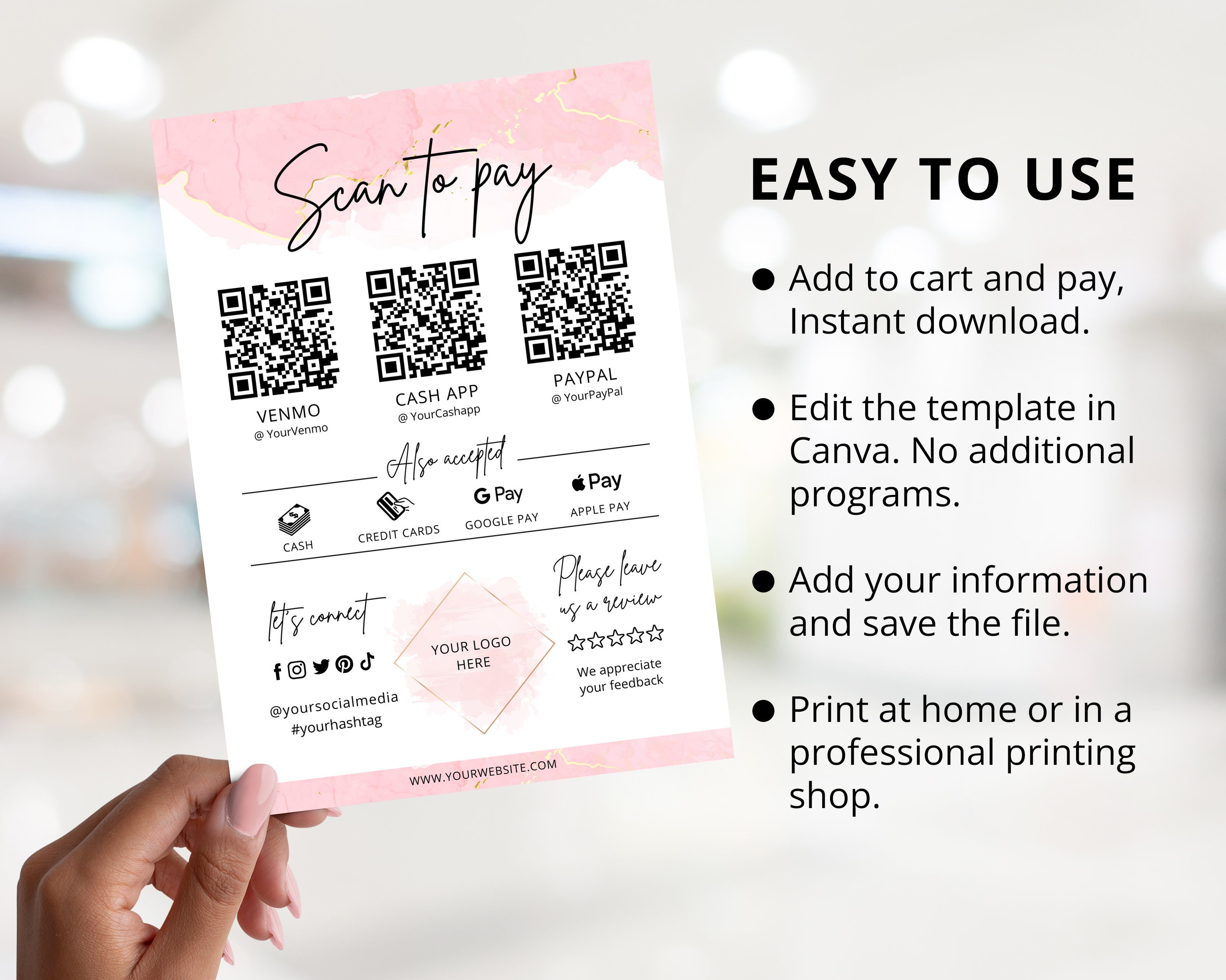 Scan to Pay QR Code Scan to Pay Template Scan to Pay Sign - Etsy Australia