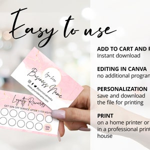 Editable Loyalty Card Template Punch Card Template Canva, Small ...