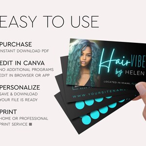 Beauty Business Card Template, Loyalty Card Template, Salon Rewards ...
