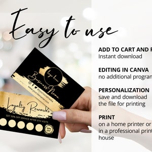 Golden Black Loyalty Rewards Card Template Loyalty Card Template, Punch ...