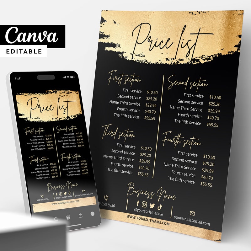 Salon Price Sign - Etsy