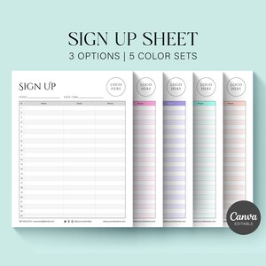 Editable Sign up Sheet Template for Easy Event Registration and ...