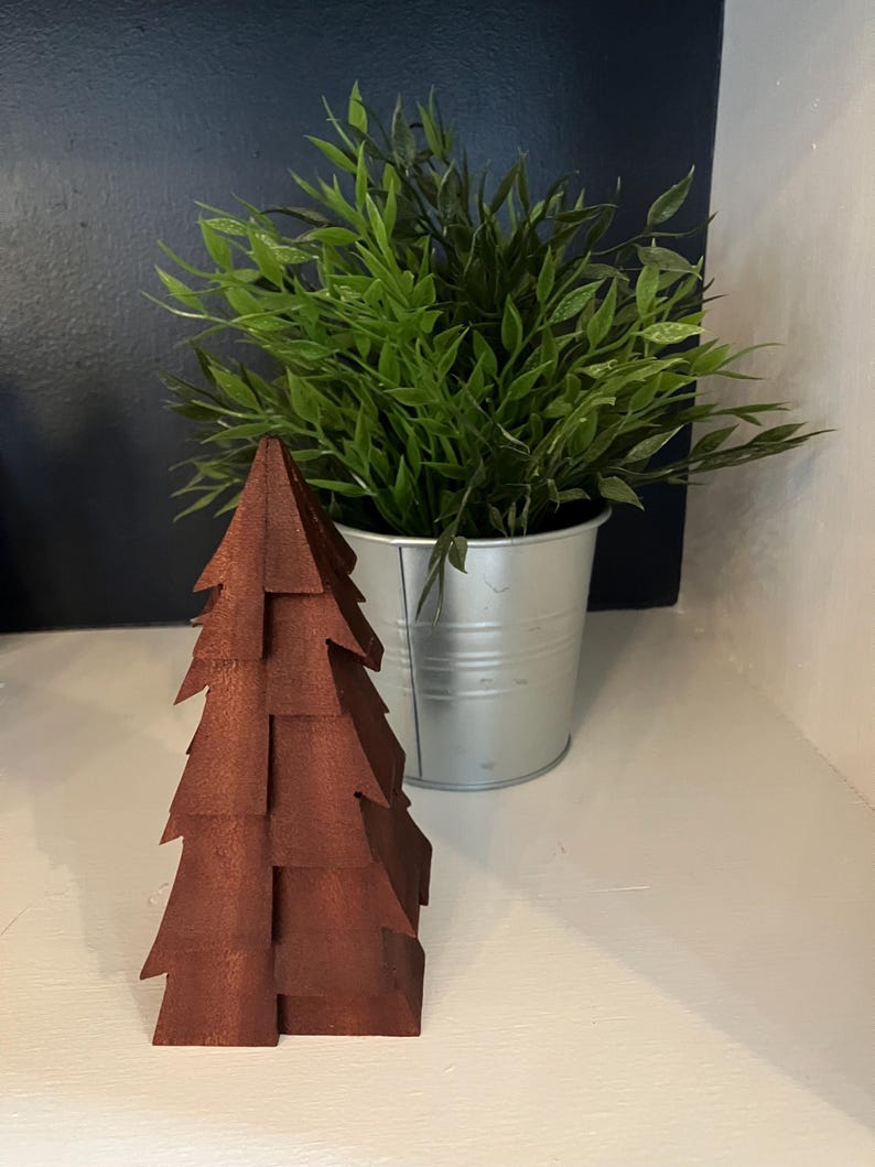 6” Small- Handcrafted Wooden Christmas Trees (various Wood Species) - Etsy