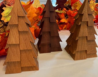 8” Large Handcrafted Wooden Christmas Trees (various Wood Species) - Etsy