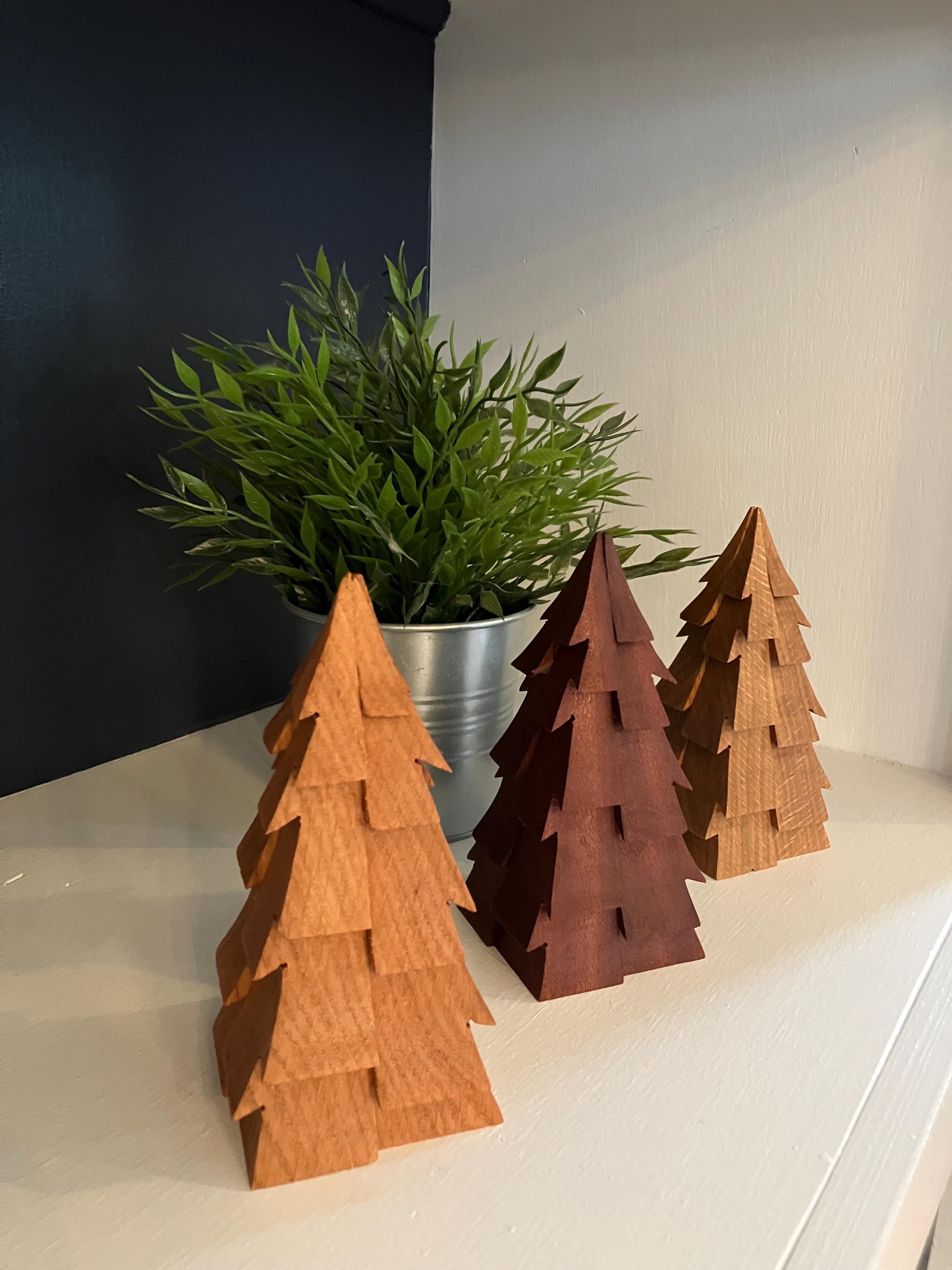 6” Small- Handcrafted Wooden Christmas Trees (various Wood Species) - Etsy