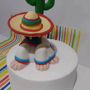 Fiesta Man With Big Hat and Cactus - Etsy