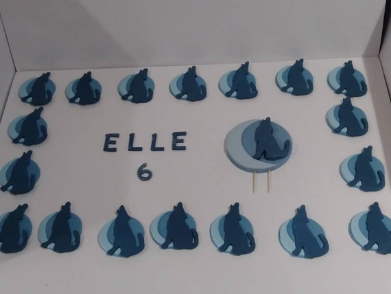Fondant Wolf Cupcake Toppers Cake Topper 5 Letters/numbers | Etsy