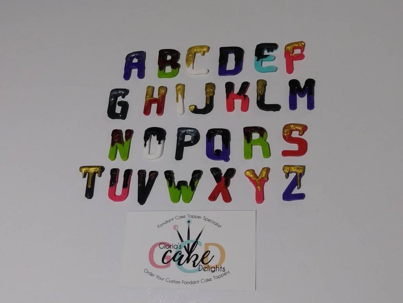 Fondant dripping letters | Etsy