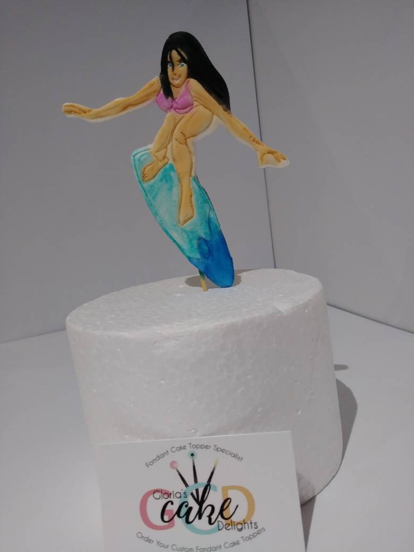 Fondant Surf Girl Cake Topper - Etsy