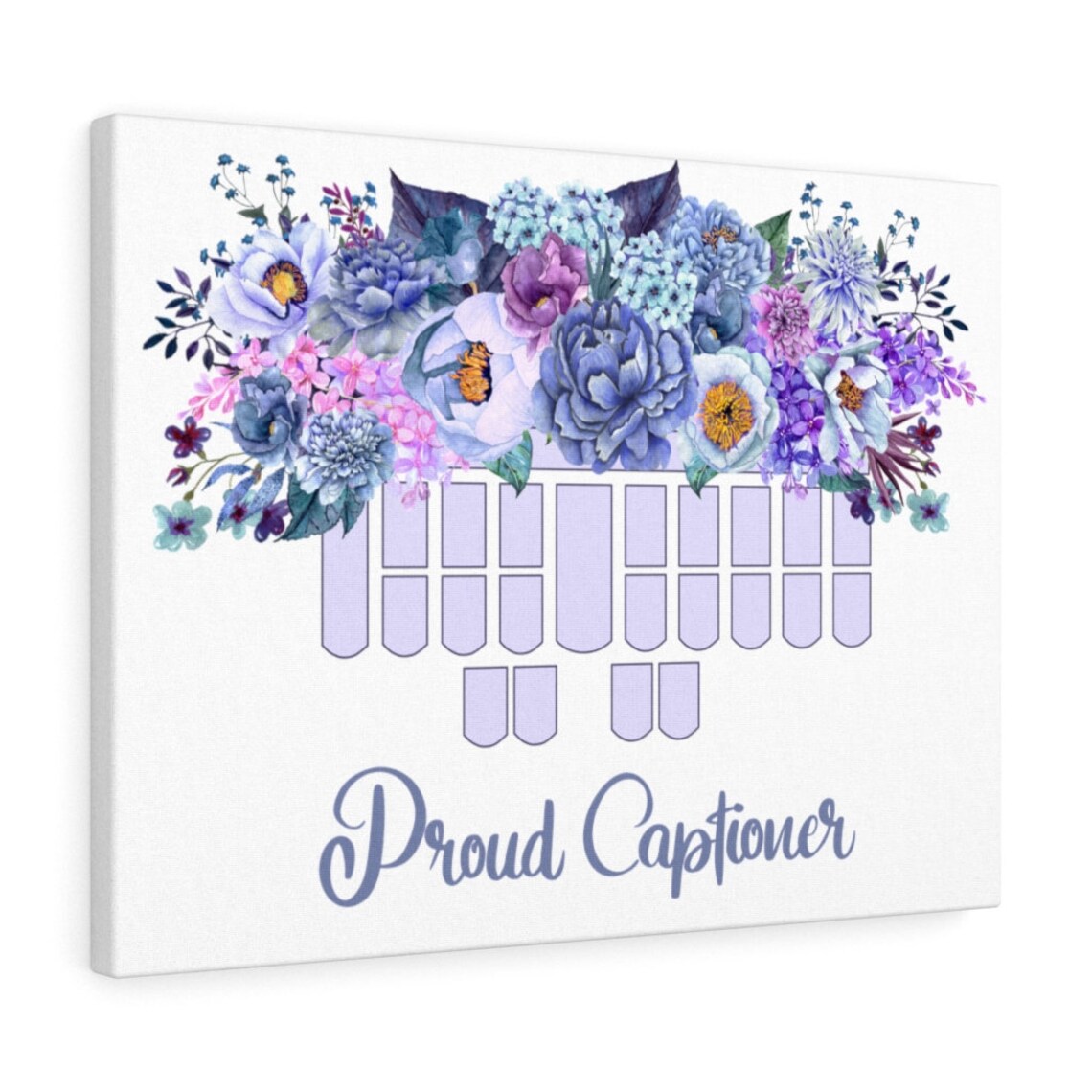 Proud Captioner Steno Key Art, Court Reporter, Stenographer, Canvas ...