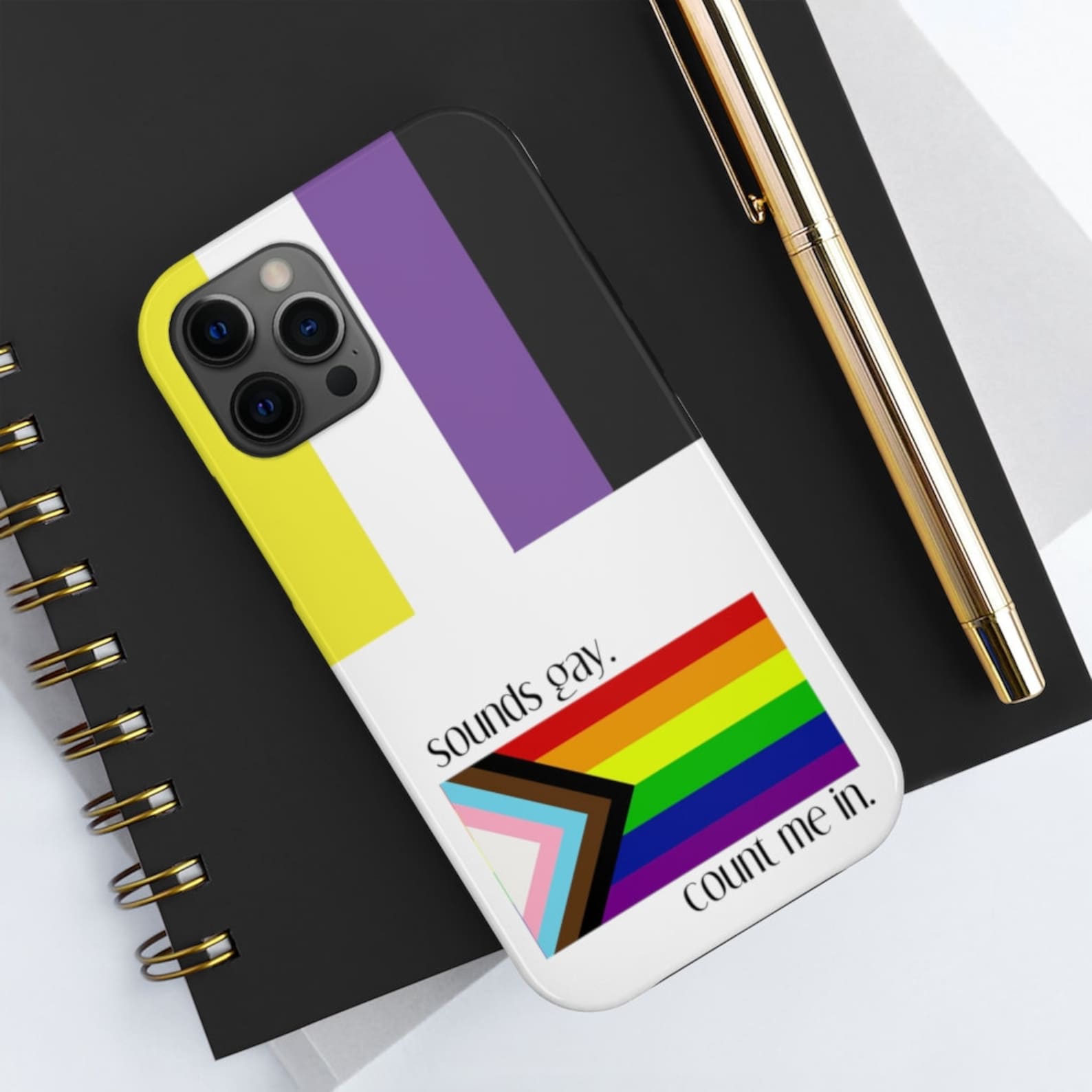 Nonbinary Flag LGBTQ Pride Case Mate Tough Iphone Cases | Etsy