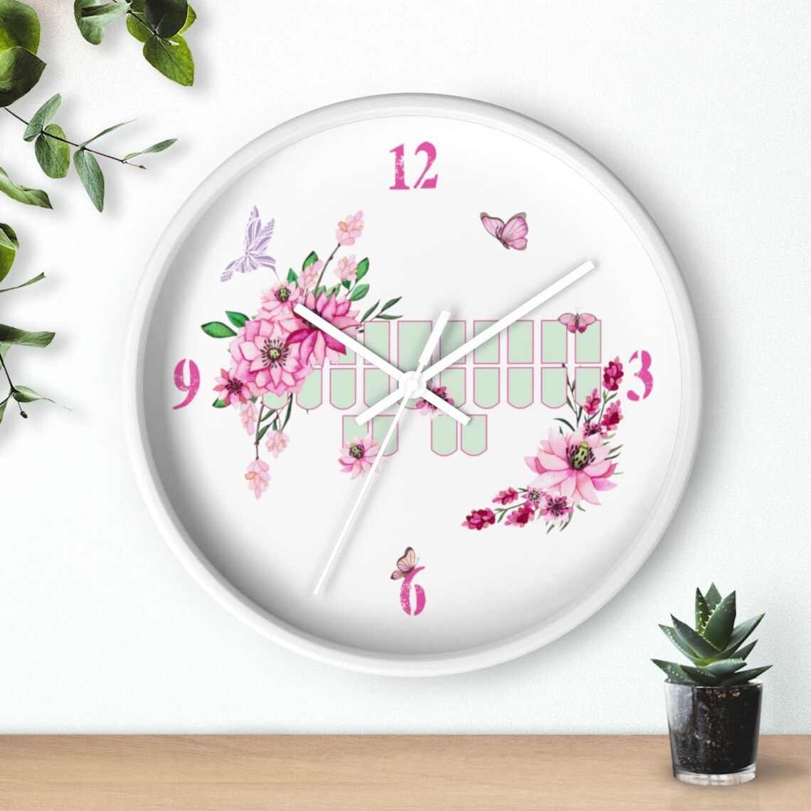 Pink Butterflies Steno Art Court Reporter Wall Clock - Etsy