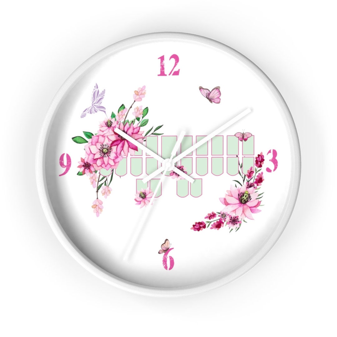 Pink Butterflies Steno Art Court Reporter Wall Clock - Etsy