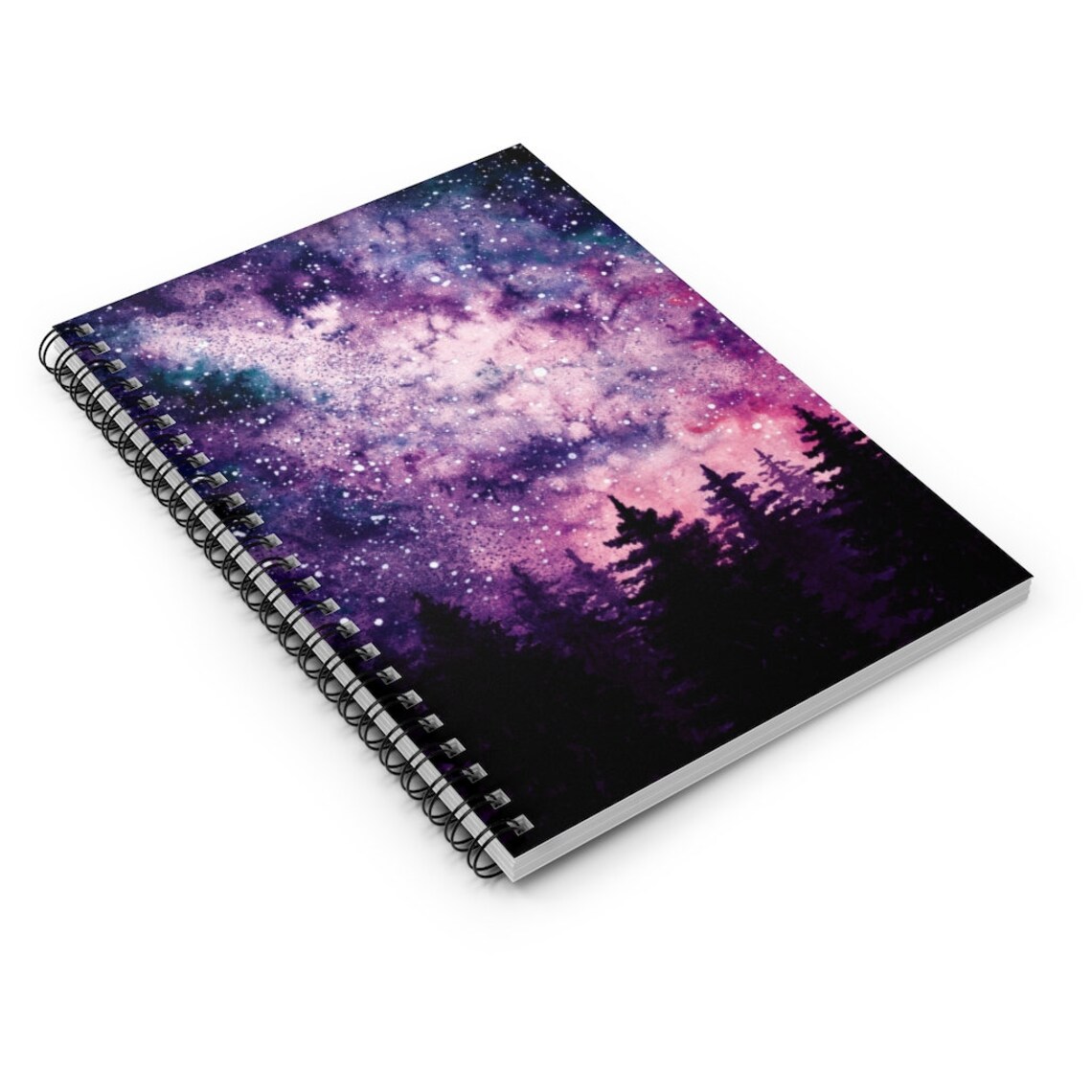 Purple Starry Night Sky Journal Spiral Notebook Ruled Line - Etsy