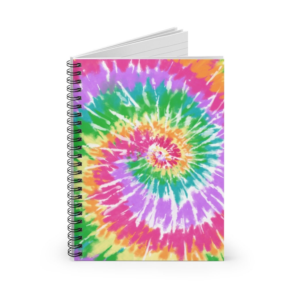 Rainbow Tie Dye Spiral Notebook Ruled Line | Etsy