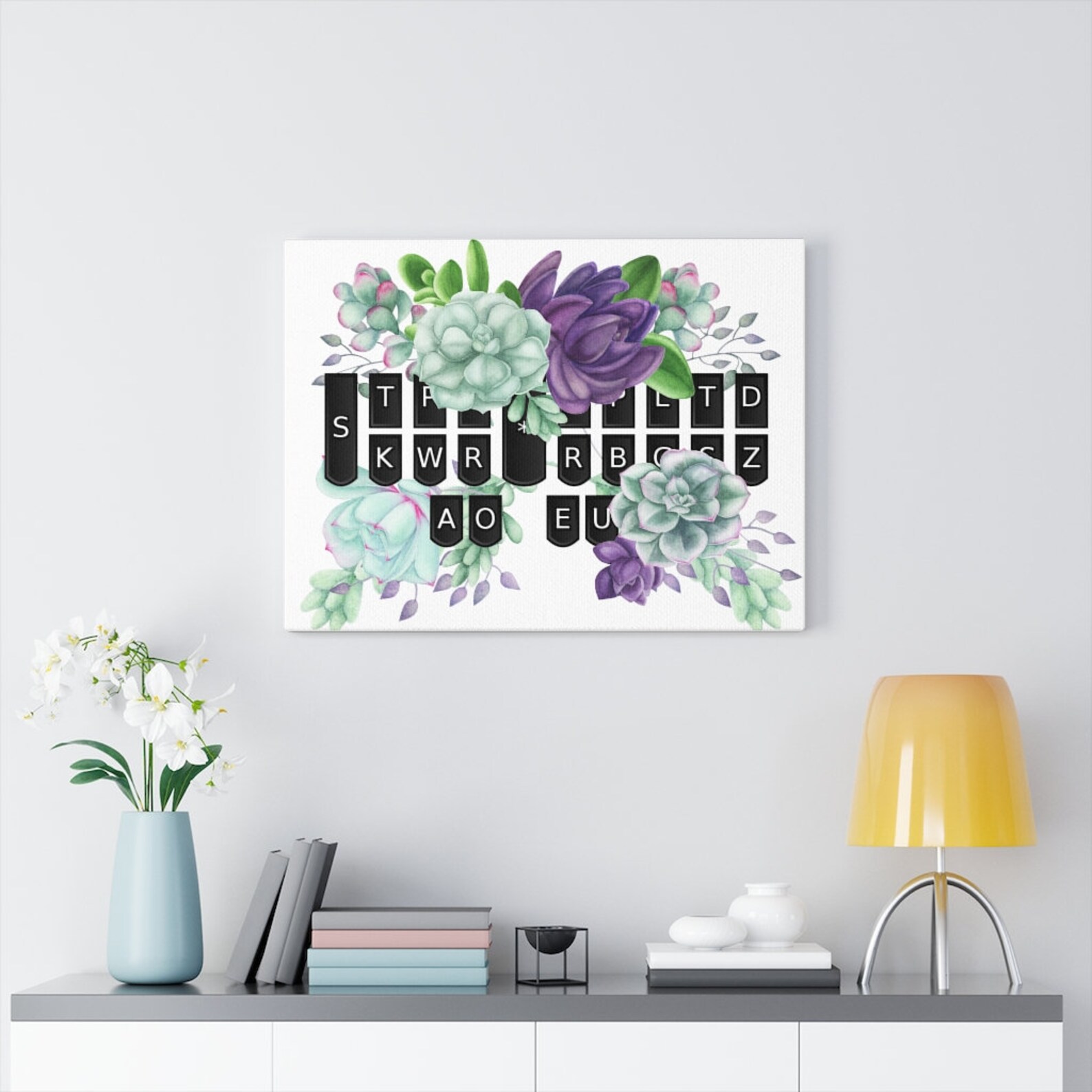 Stenographer Keyboard, Stenography Keyboard Succulent Watercolor Art ...