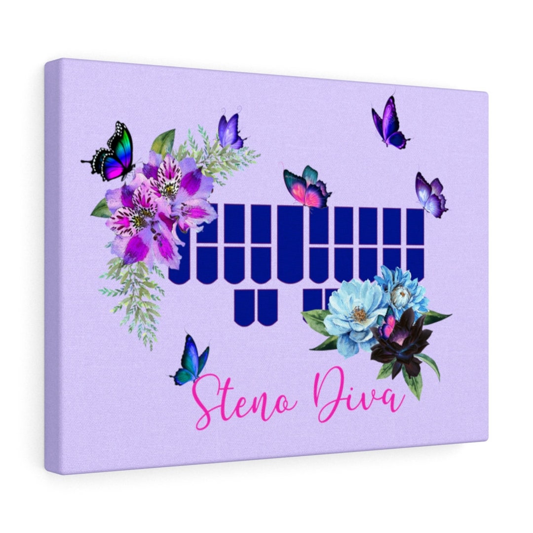 Steno Diva Butterfly Steno Keyboard Art, 16x12 Canvas Gallery Wraps - Etsy