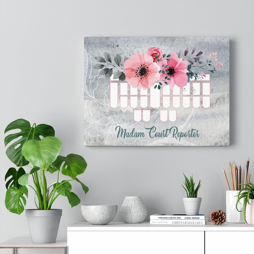 Watercolor Steno Keyboard Canvas Art: Court Reporter Gift - Etsy