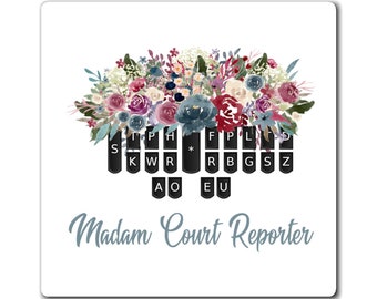 Madam Court Reporter Steno Keyboard Art Watercolor Digital - Etsy