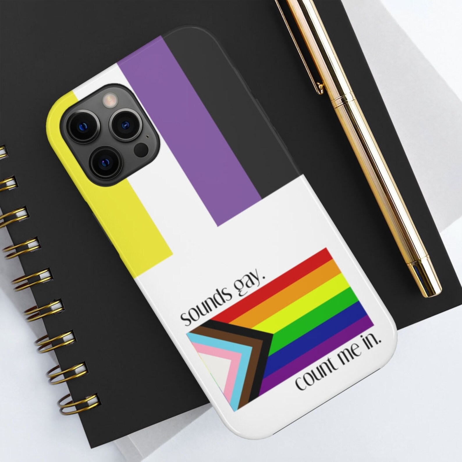 Nonbinary Flag LGBTQ Pride Case Mate Tough Iphone Cases | Etsy